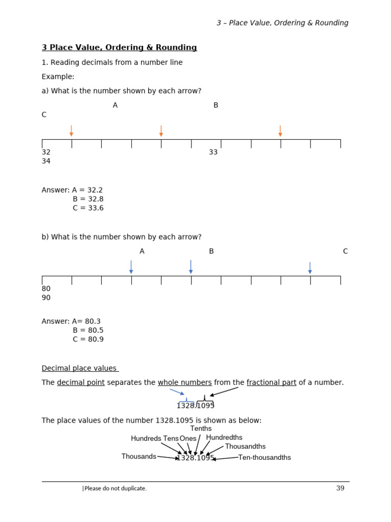 03 Place Value, Ordering & Rounding | PDF | Numbers | Rounding