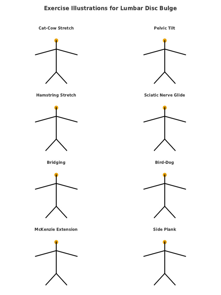 Lumbar Disc Bulge Exercise Illustrations | PDF