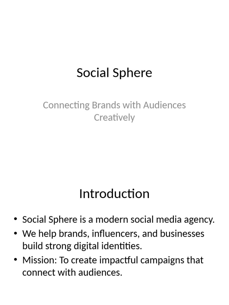 Social Sphere: Creative Social Media Agency | PDF