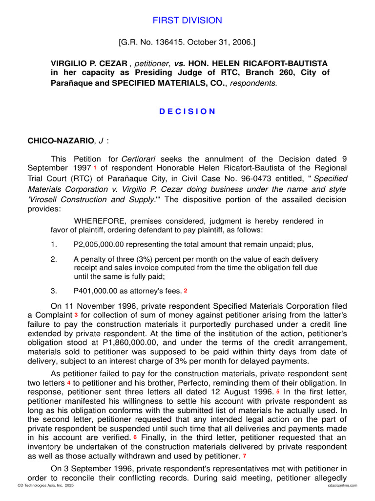 Cezar v. Ricafort-Bautista | PDF | Complaint | Lawsuit