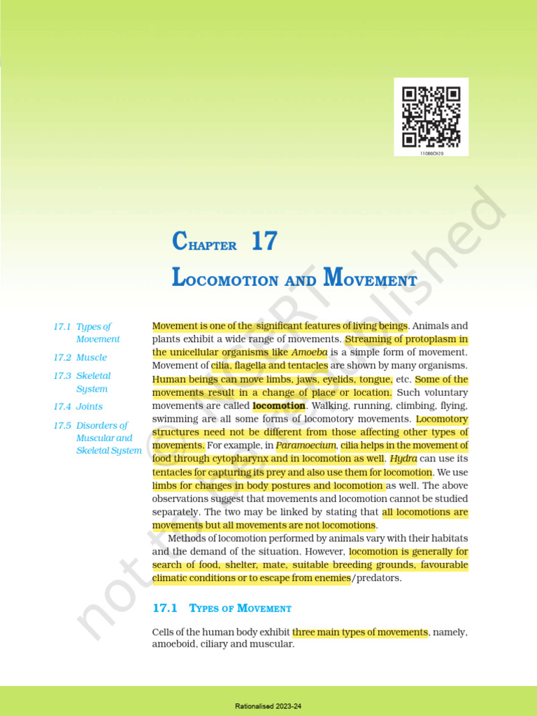 Locomotion and Movement Annotated NCERT - 251013 - 150926 | PDF ...