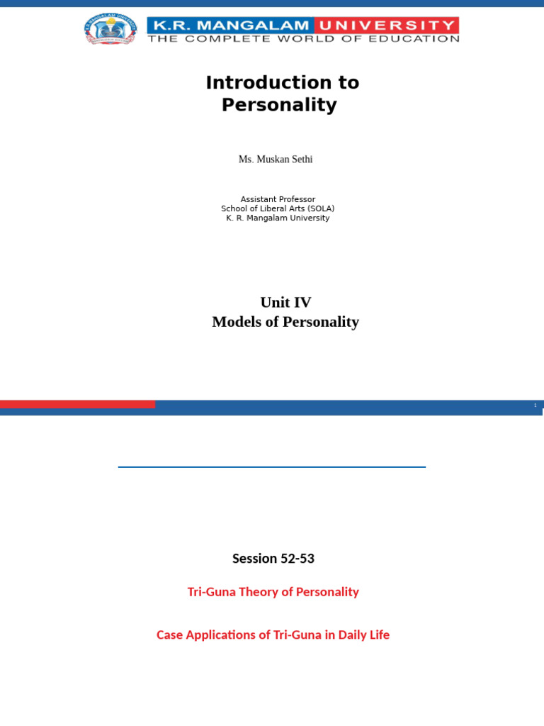 Tri-Guna Theory of Personality Explained | PDF | Psychology ...