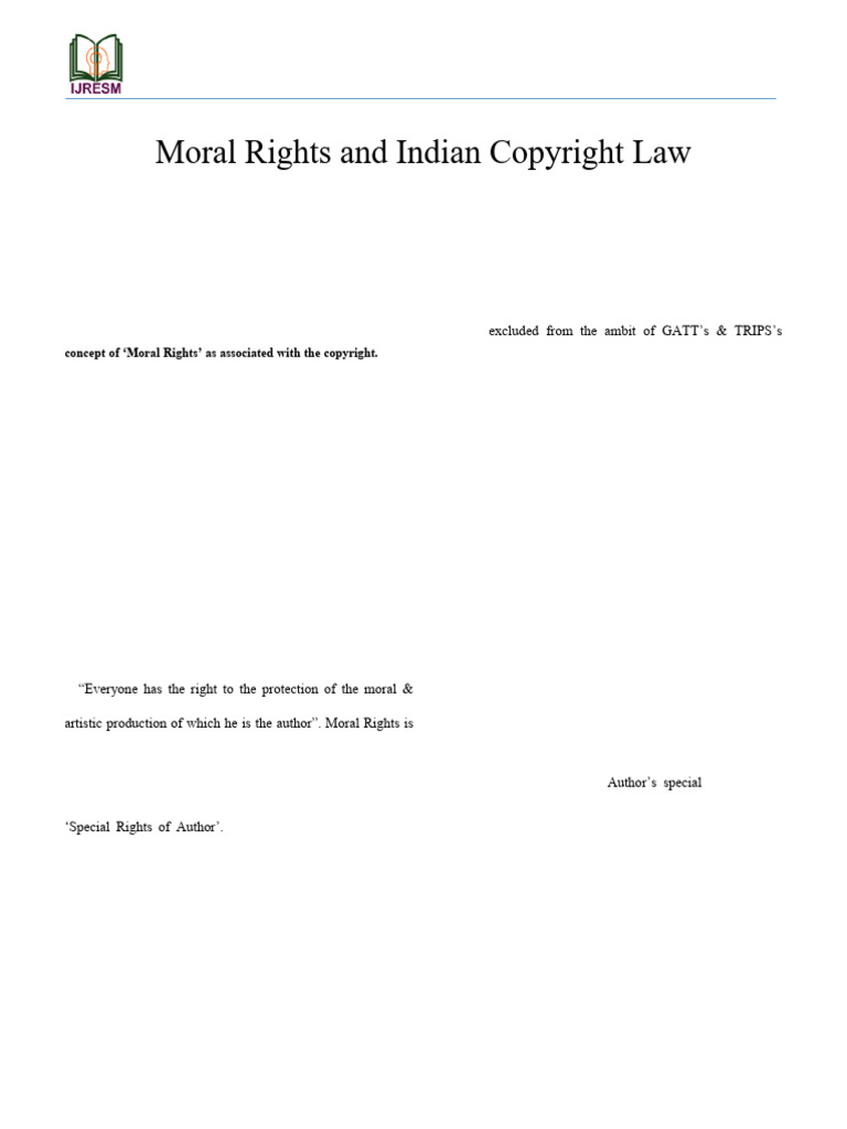 Understanding Moral Rights in Copyright | PDF | Copyright | Legal Remedy