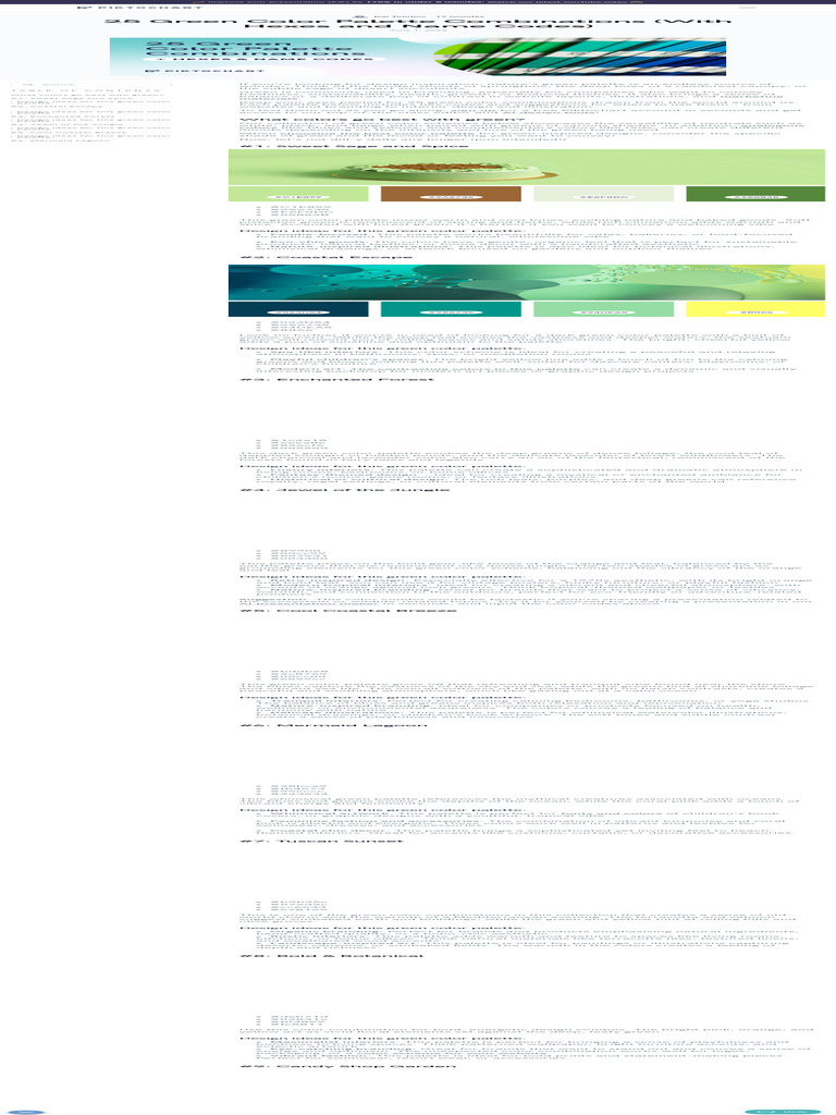 25 Inspiring Green Color Palettes | PDF | Green | Vision