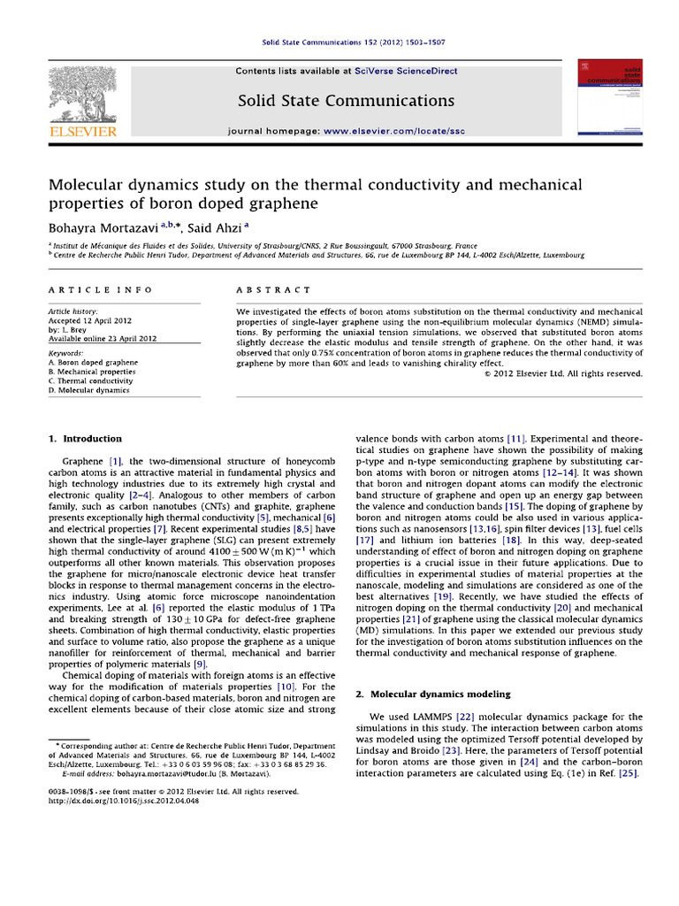 Molecular Dynamics Study On The Thermal Conductivity | PDF