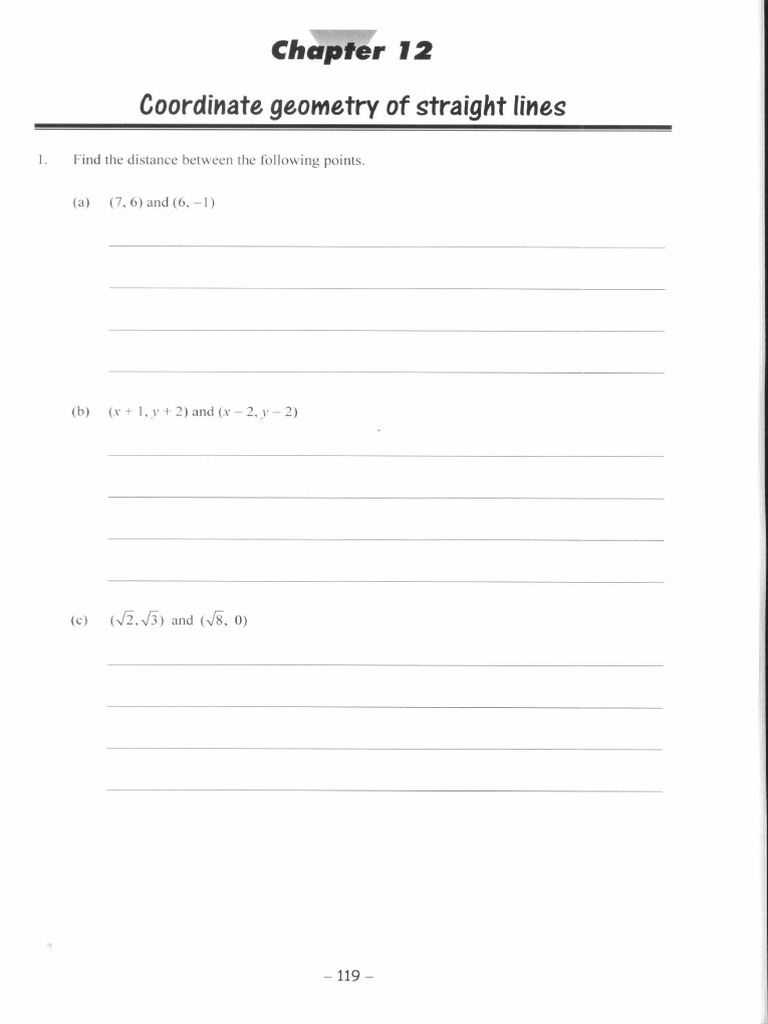 Ch12 Coordinate Geometry of Straight Lines | PDF
