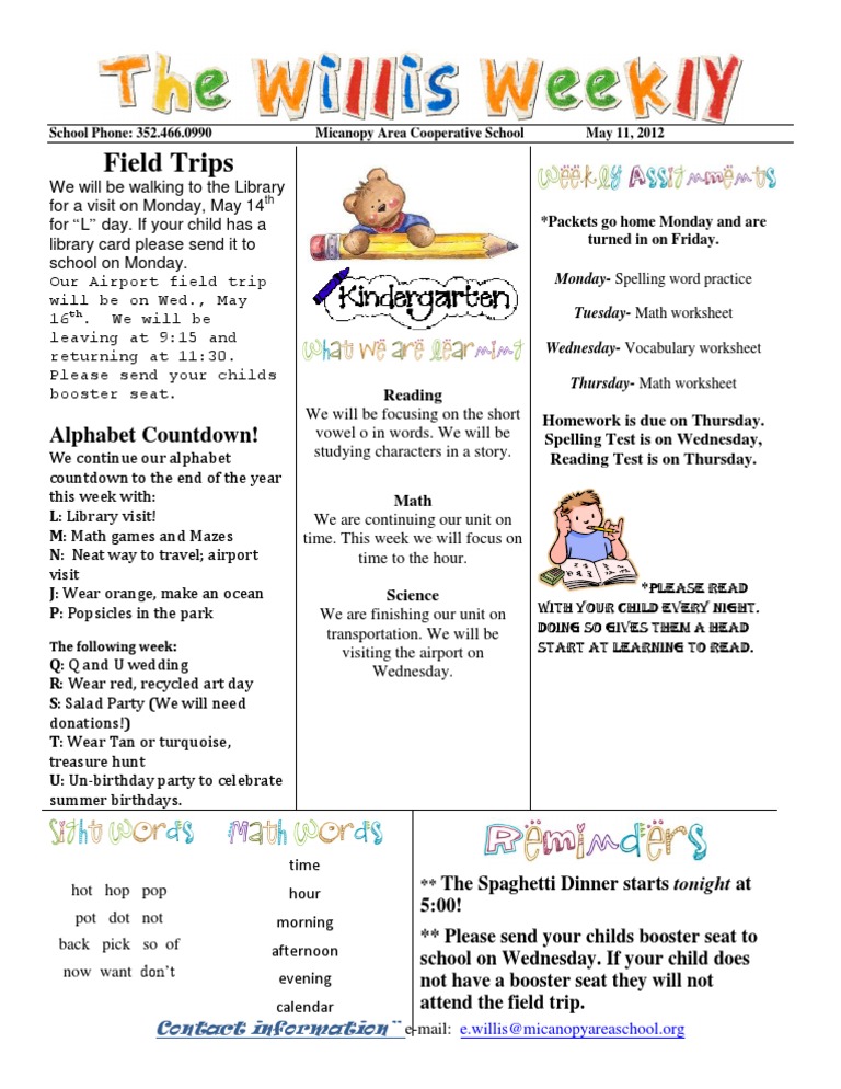Micanopy School Field Trip Details | PDF | Language Arts & Discipline