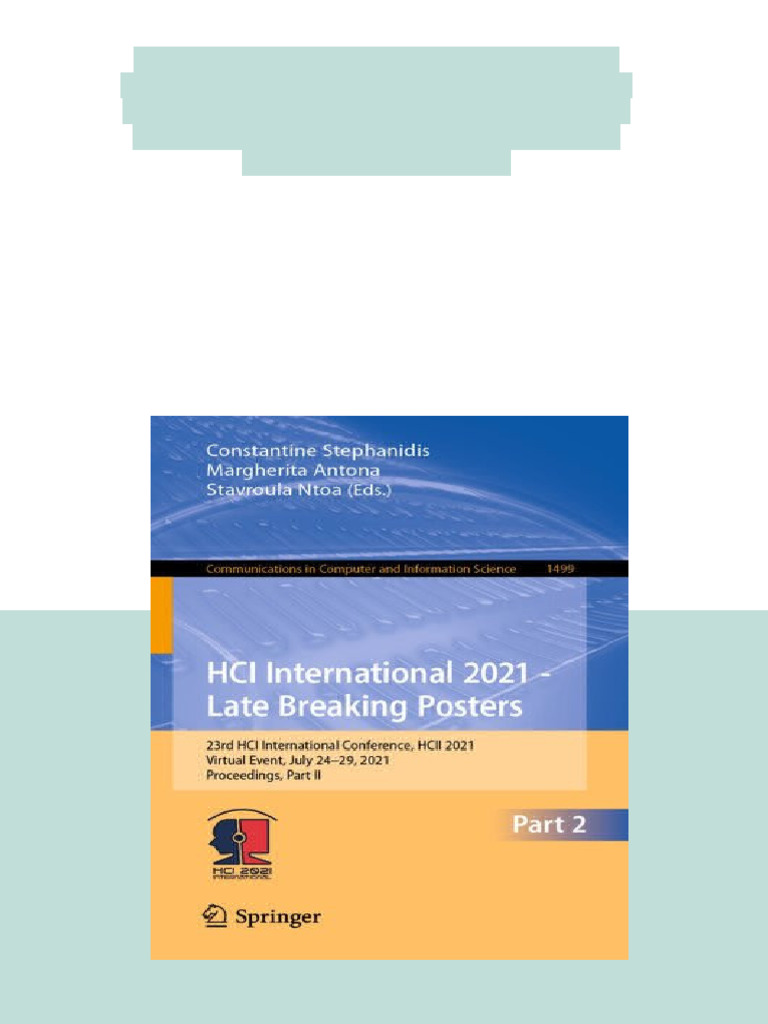 HCI International 2021 Late Breaking Posters 23rd HCI International ...