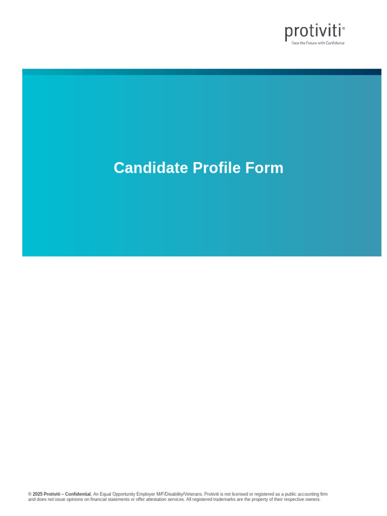 Protiviti Candidate Profile Form | PDF