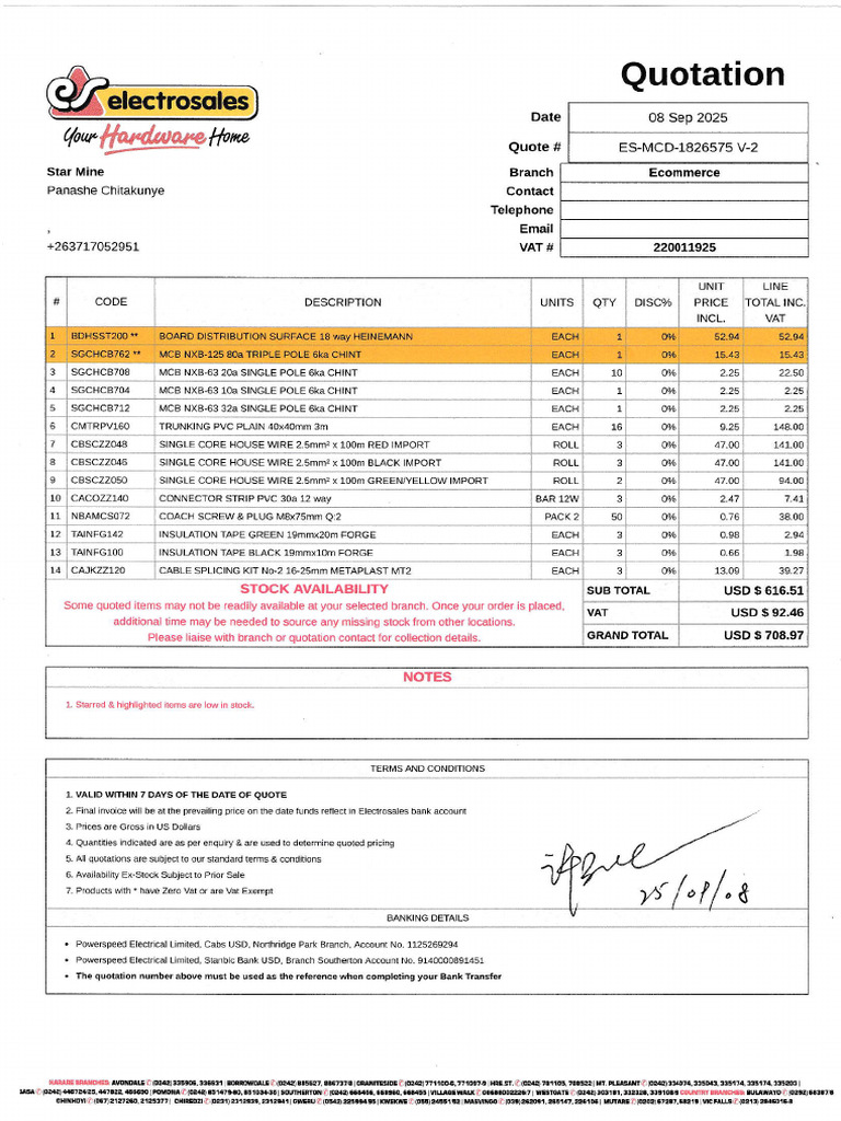Chinese Residence Electrical Wiring Quotation 2025 | PDF | Manufactured ...