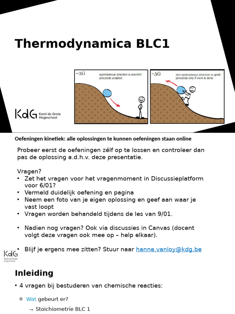 Thermodynamica - Les 1 | PDF