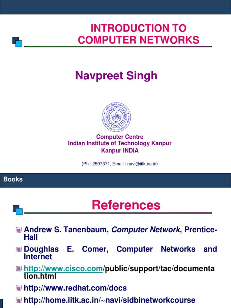 Navpreet Singh: Introduction To Computer Networks | PDF | Node (Networking) | Network Topology