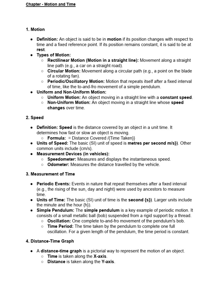 Class 7 Science Chapter Motion and Time Give Me Nc... | PDF