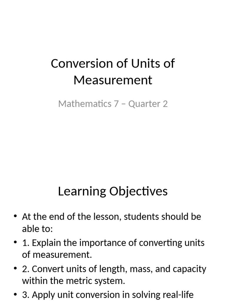 Unit Conversion in the Metric System | PDF