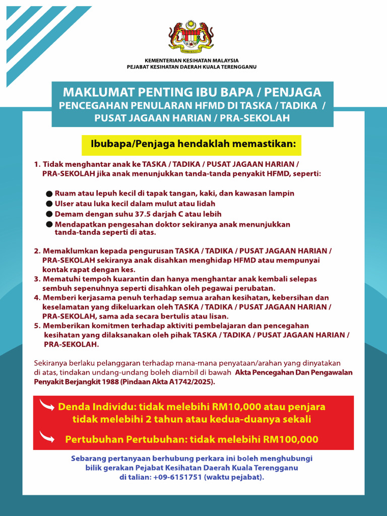 Poster Maklumat Penting HFMD | PDF
