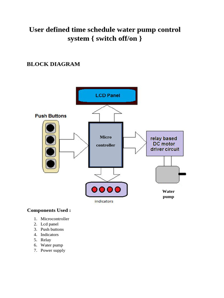 User Defined Time Schedule Water Pump Control System | PDF | Energy ...