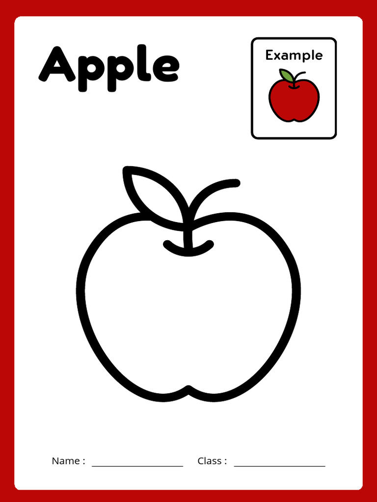 Coloring Fruits Worksheet in Red Flat Illustrative Style - 20251012 ...