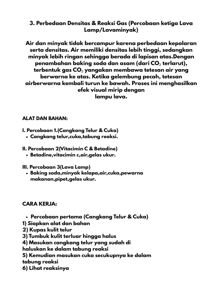Densitas dan Reaksi Gas dalam Lava Lamp | PDF
