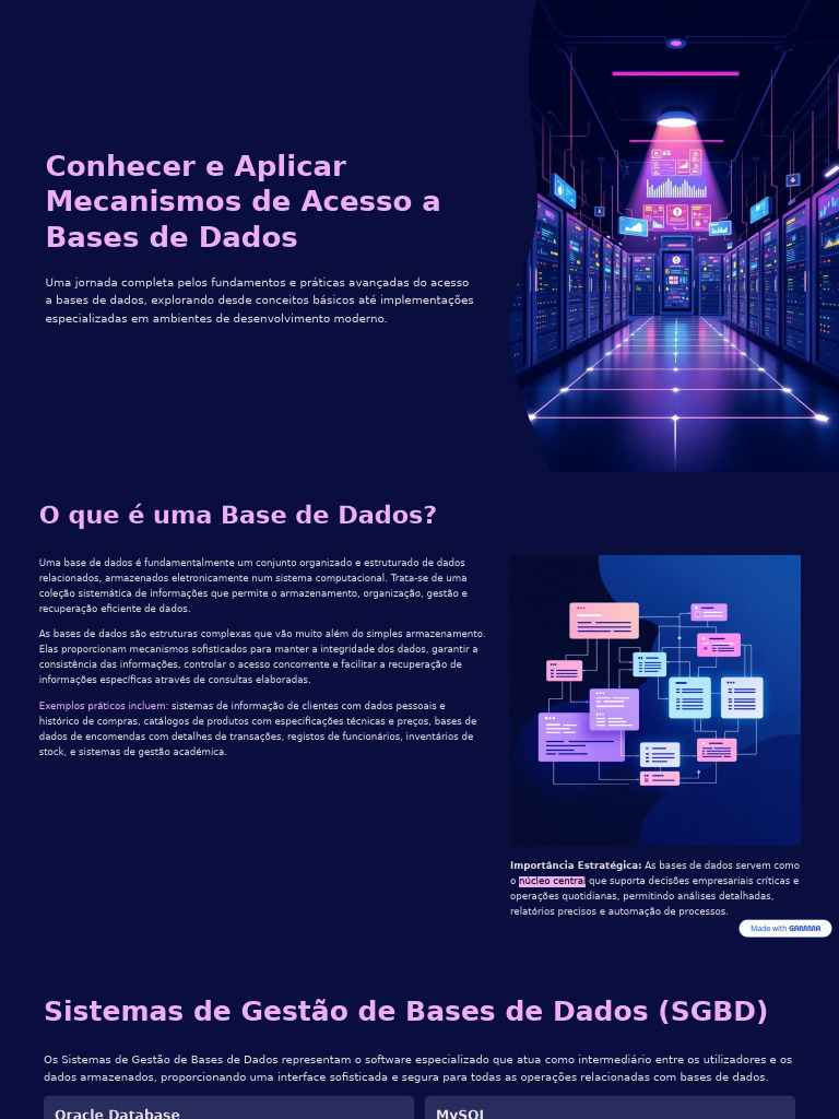 Conhecer e Aplicar Mecanismos de Acesso A Bases de Dados | PDF | Bancos ...