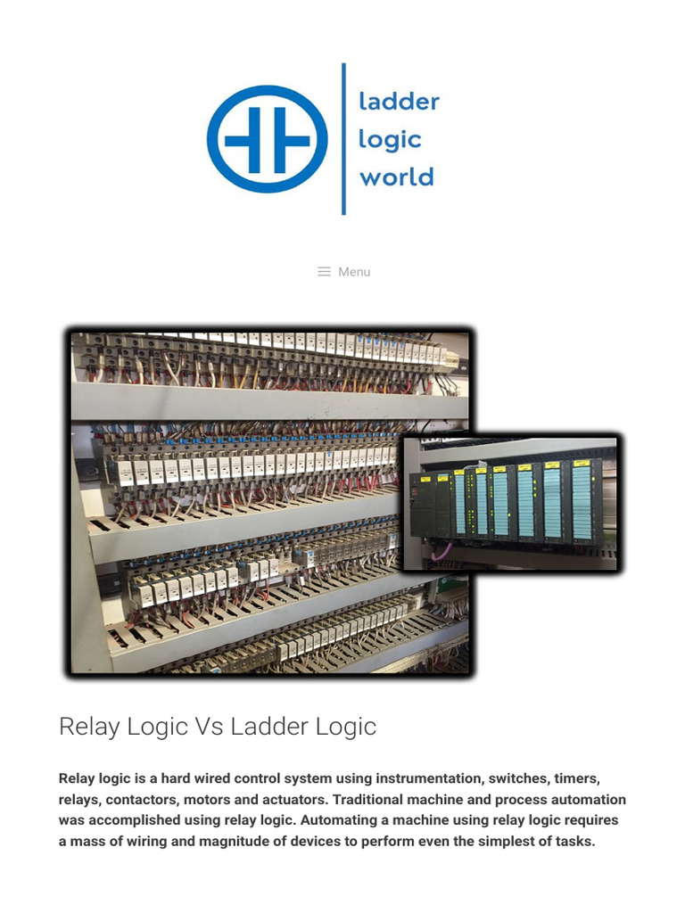 Relay Logic Explained for Automation | PDF | Relay | Programmable Logic ...