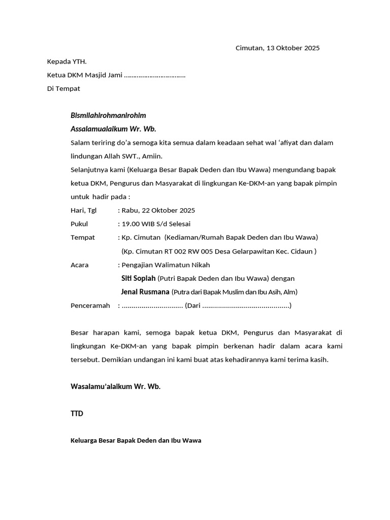 Undangan DKM | PDF