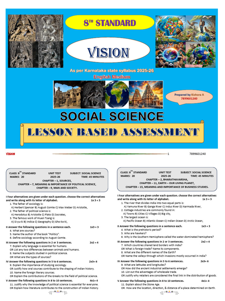 8th Standard Social Science LBA Guide | PDF | Dharma