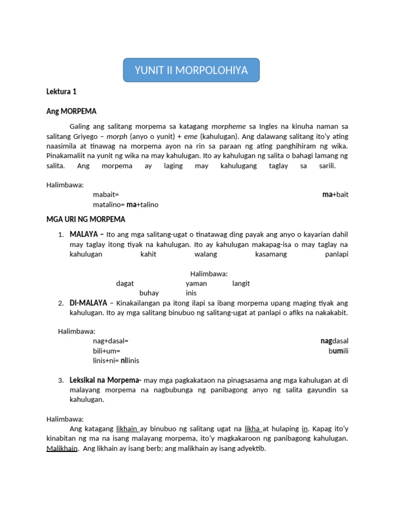 MORPEMA | PDF