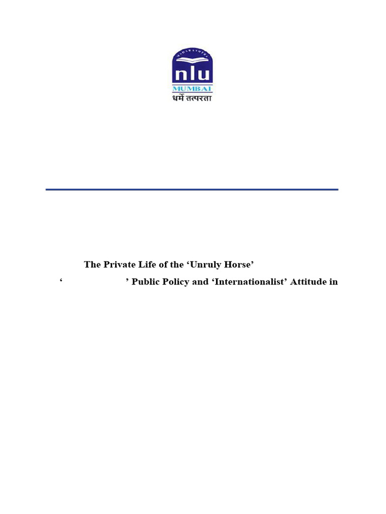 Unruly Horse: Transnational Public Policy in Law | PDF | Public Policy ...