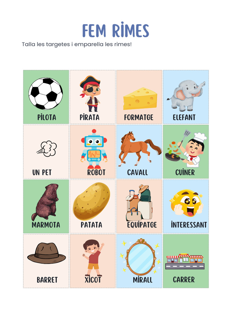 SA Garrotins. Fitxa 3 Rimes | PDF