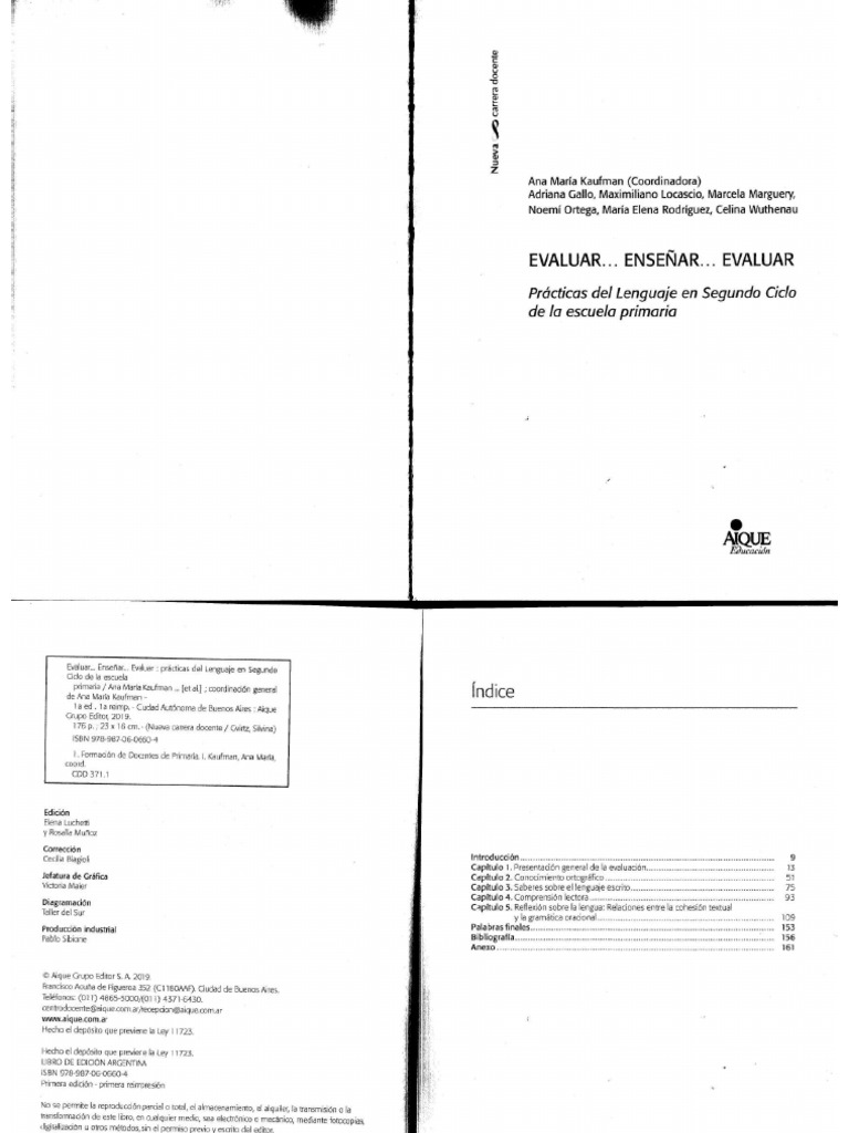 Kaufman 2019 Pp.1 50 - Evaluar... Ense Ar... Evaluar. PR Cticas Del ...