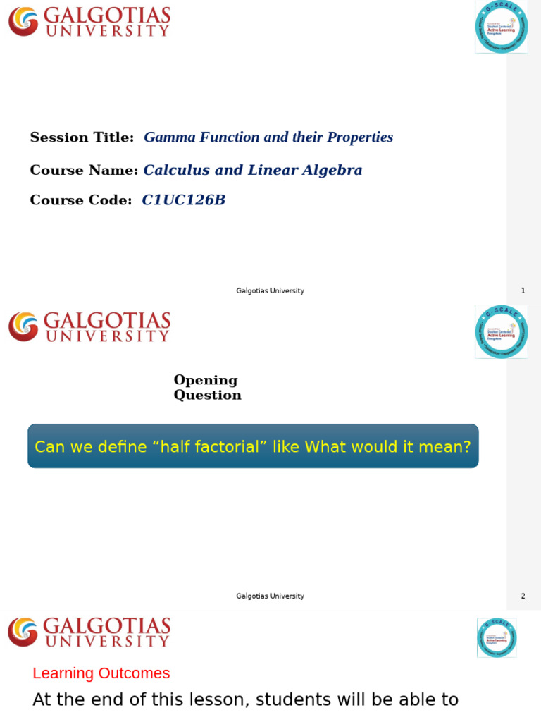 Lecture 5 Gamma Function and Their Properties | PDF | Function ...