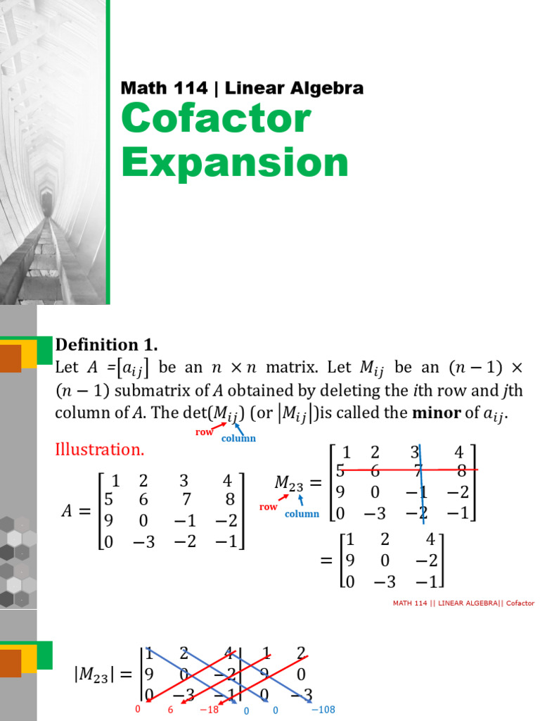 Copy of Linear Algebra 13 Cofactor | PDF | Algebra | Linear Algebra