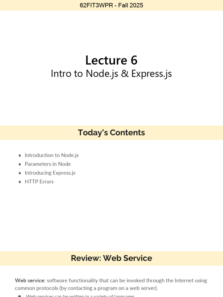 Lect06 NodeJS 1 | PDF | World Wide Web | Internet & Web