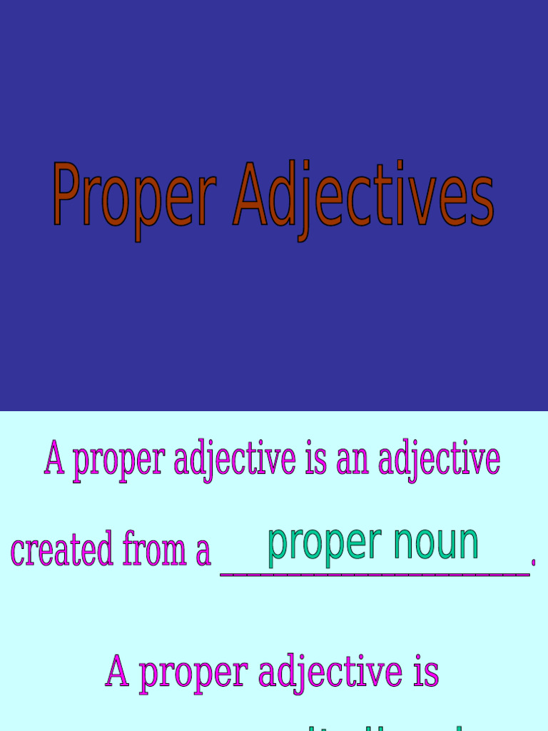 English Proper Adjectives PP - 1 | PDF