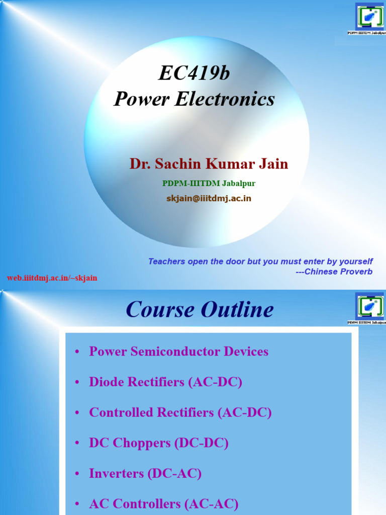 Power Electronics Course Overview | PDF | P–N Junction | Power Electronics