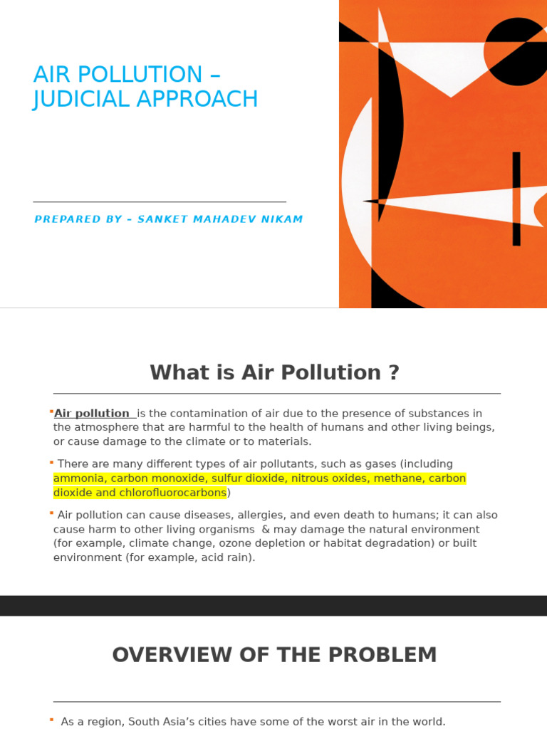 Air Pollution - Judicial Approach | PDF | Air Pollution | Atmosphere Of ...