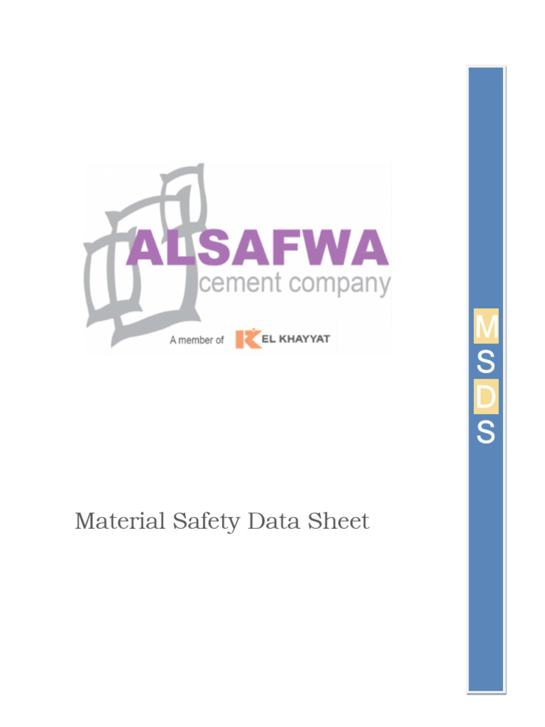 Alsafwa Cement MSDS Overview | PDF | Cement | Calcium