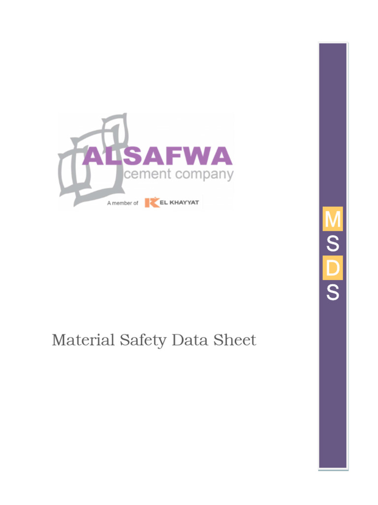 MSDS Al Safwa PPC Super Cement | PDF | Cement | Calcium