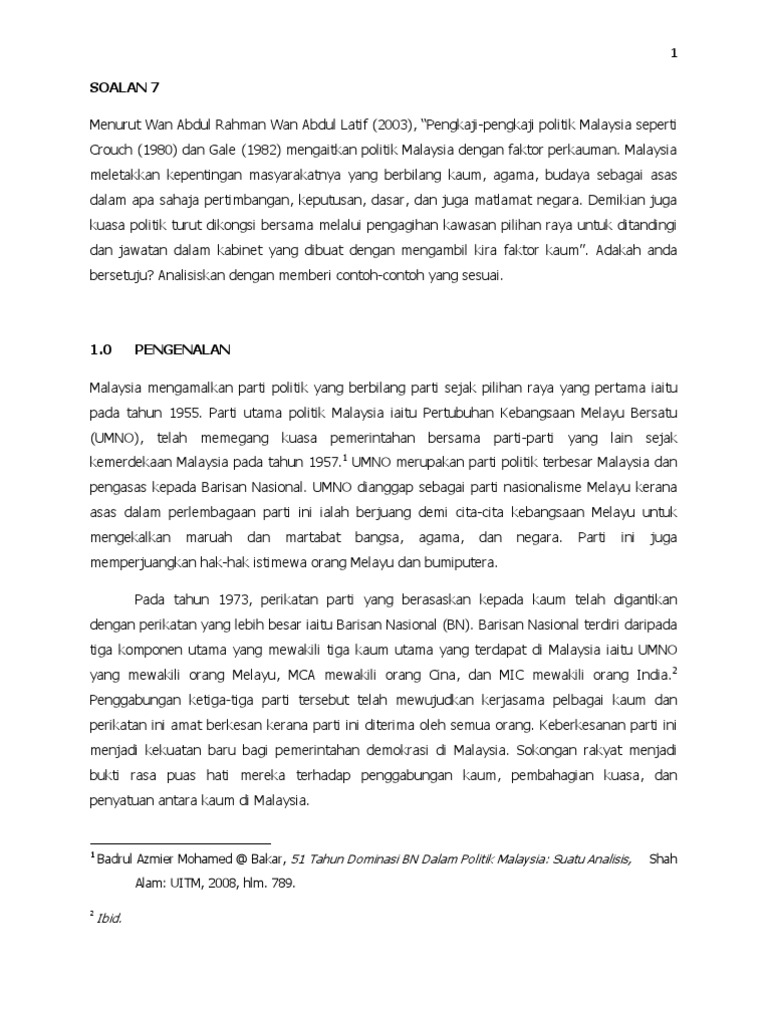 Esei Politik Malaysia | PDF