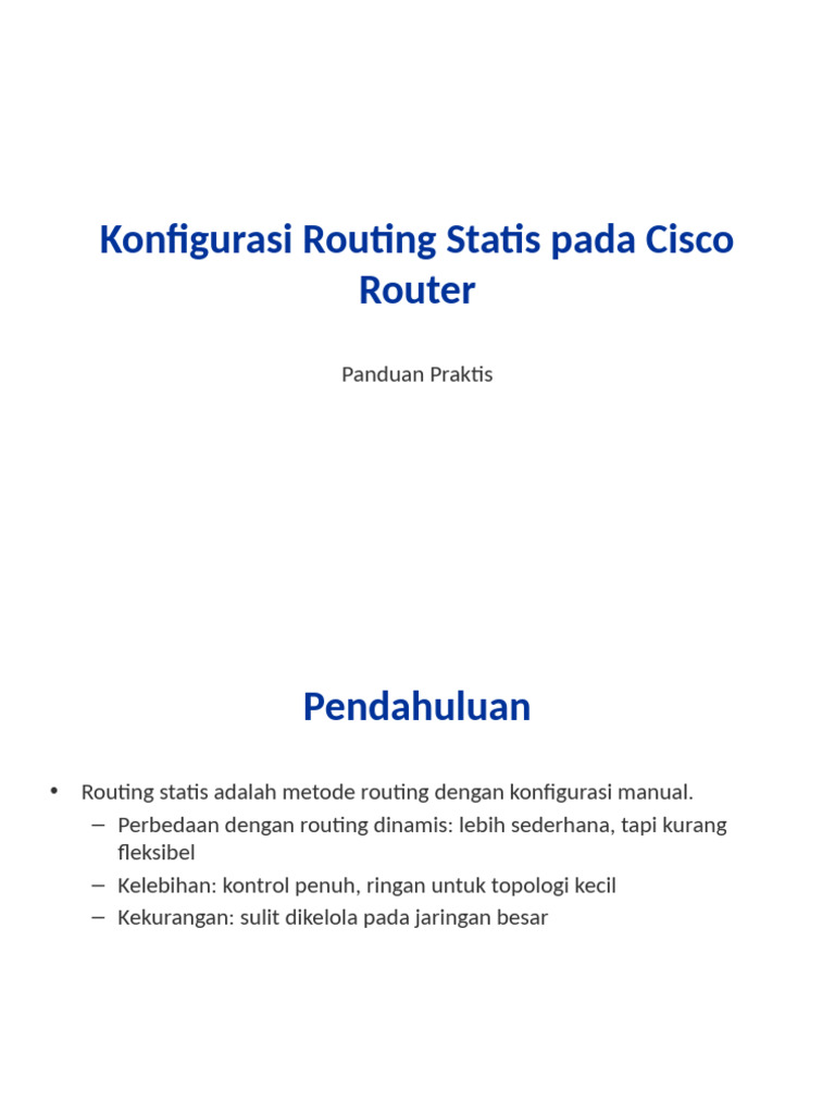 Routing Statis Presentasi Final | PDF