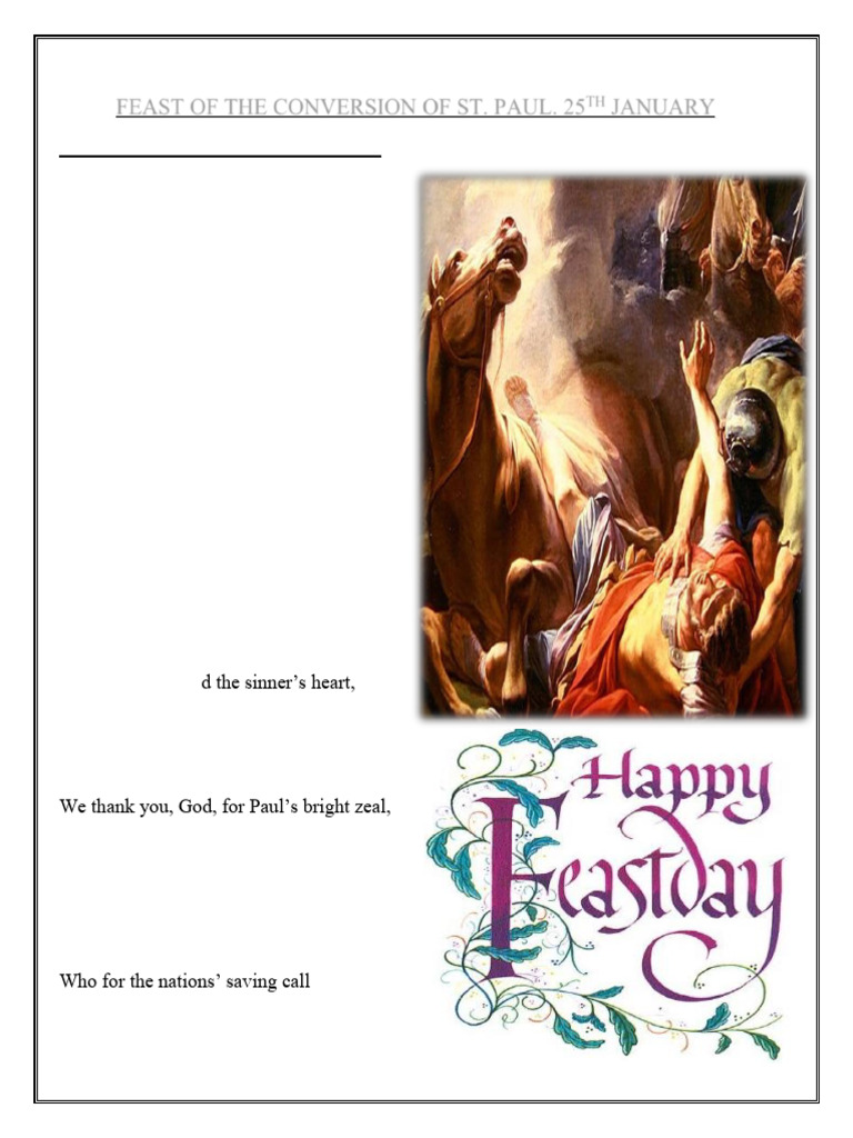 Feast of The Conversion of Paul | PDF