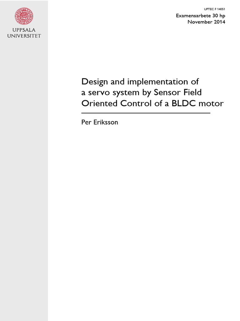 Servo System Design for BLDC Motor | PDF | Electric Motor | Power Inverter