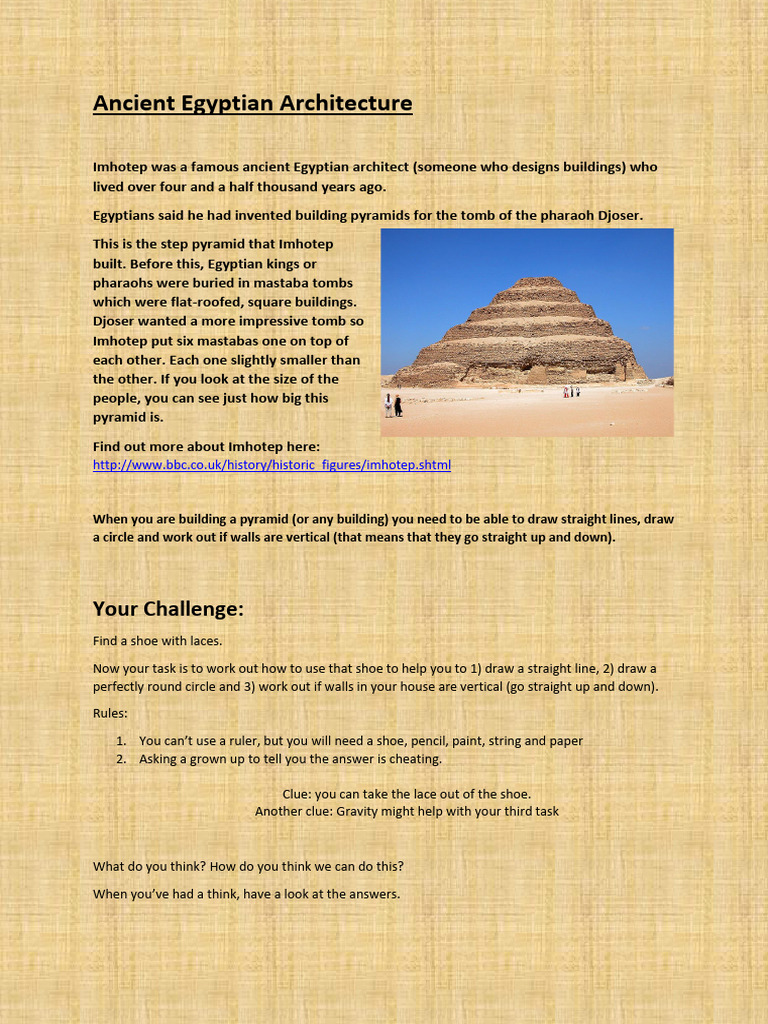 Ancient Egyptian Architecture | PDF | Egyptian Pyramids | Ancient Egypt