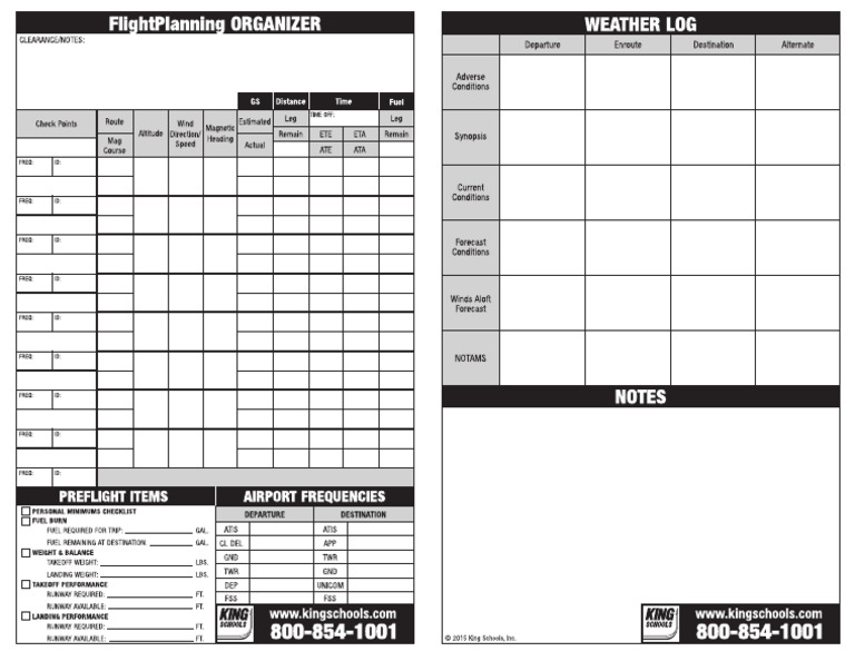 Navigation Log Form VFR | PDF