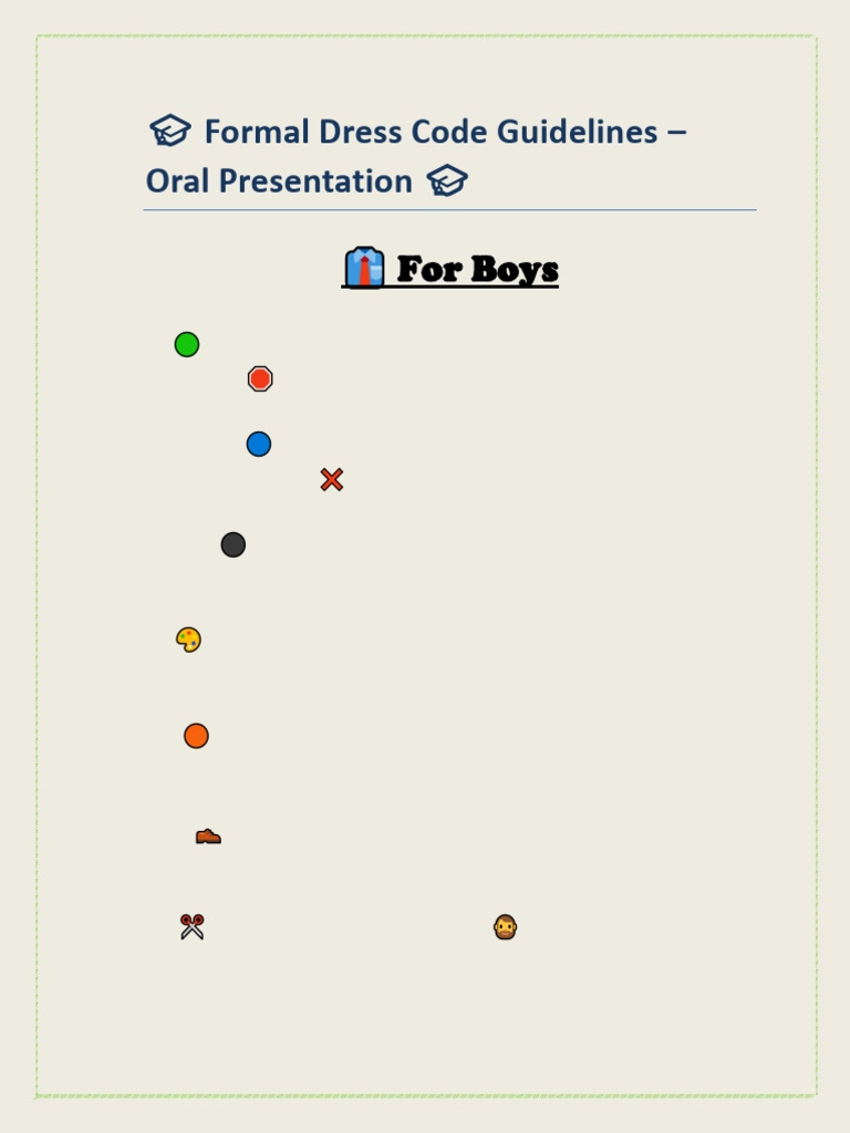 Formal Dress Code for Presentations | PDF | Grey | Dress