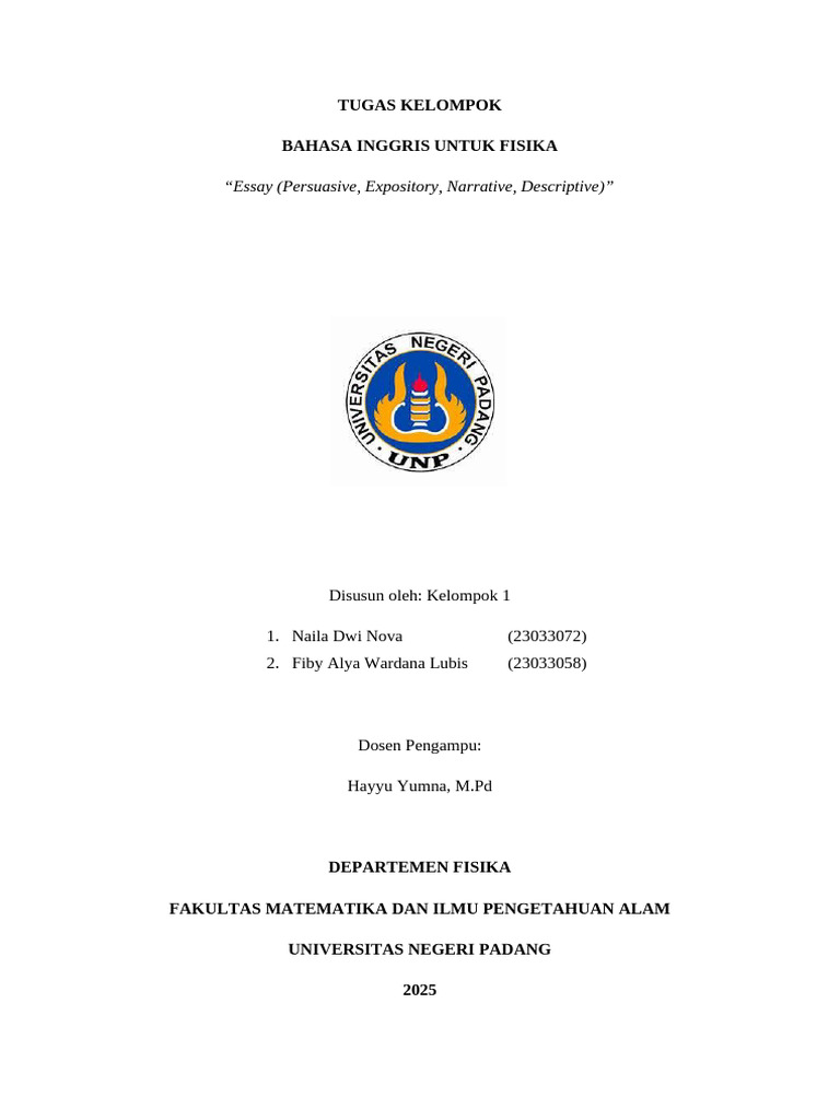 Essay Kelompok | PDF | Physics | Psychological Resilience