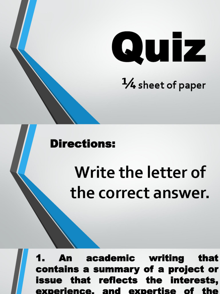 Concept Paper and Definition Quiz | PDF | Definition | Concept
