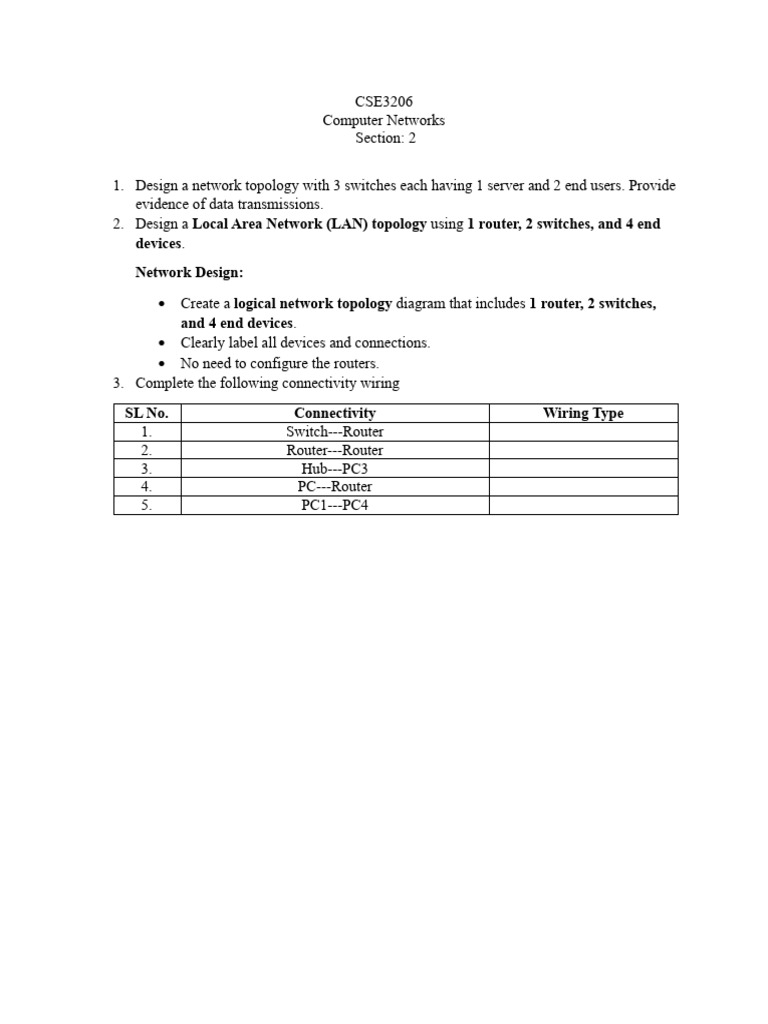 CSE3206 Lab Task 1 - Section 2 | PDF
