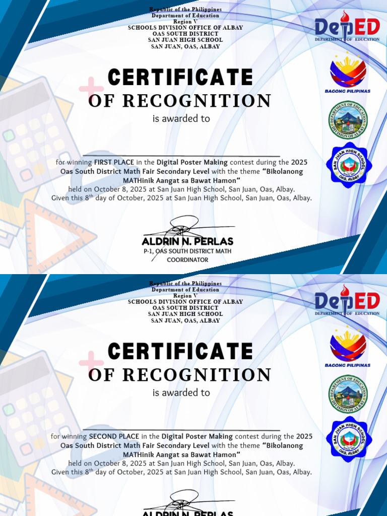 2025 Oas South District Math Fair | PDF | Government Related ...