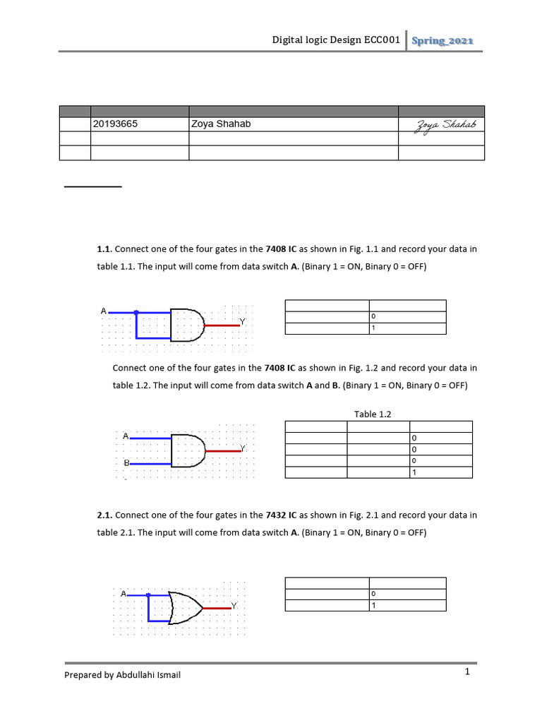 Experiment 1 Sol | PDF | Logic Gate | Electronics